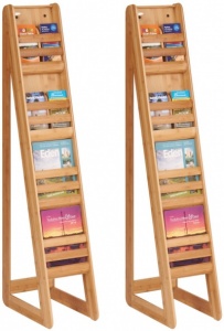 Bamboo Freestanding Literature Dispenser - Signs 4 Schools